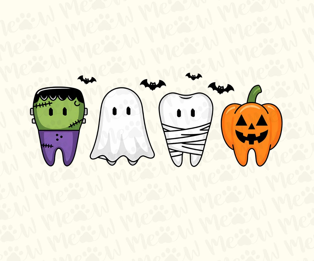 Dental Halloween Png, Halloween Teeth Png, Dental Squad Halloween Png ...