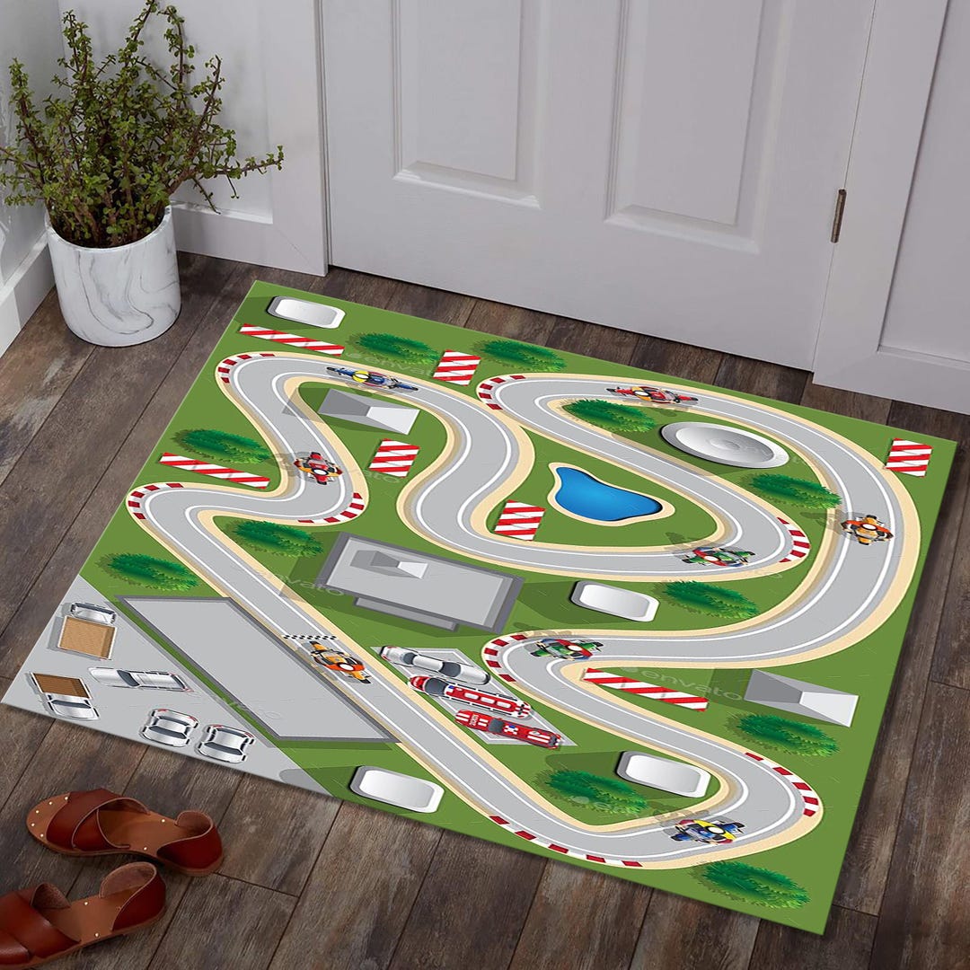City Road Kids Play Rug, Nursery Decor, Road Playground Carpet,road ...