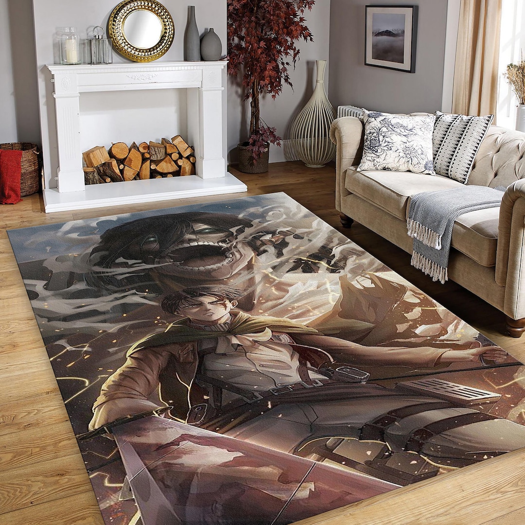 Attack Titan Rug | Gamer Room Anime Decor | Non-slip Washable Mat | AOT ...