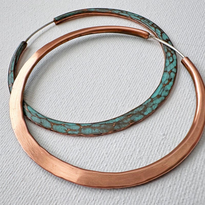 Copper Hoop Earrings - Etsy