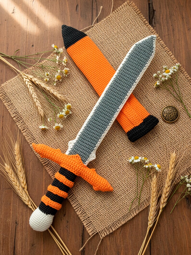 Crochet Halloween Sword Pattern: Amigurumi Spooky Soft Sword (PDF ...