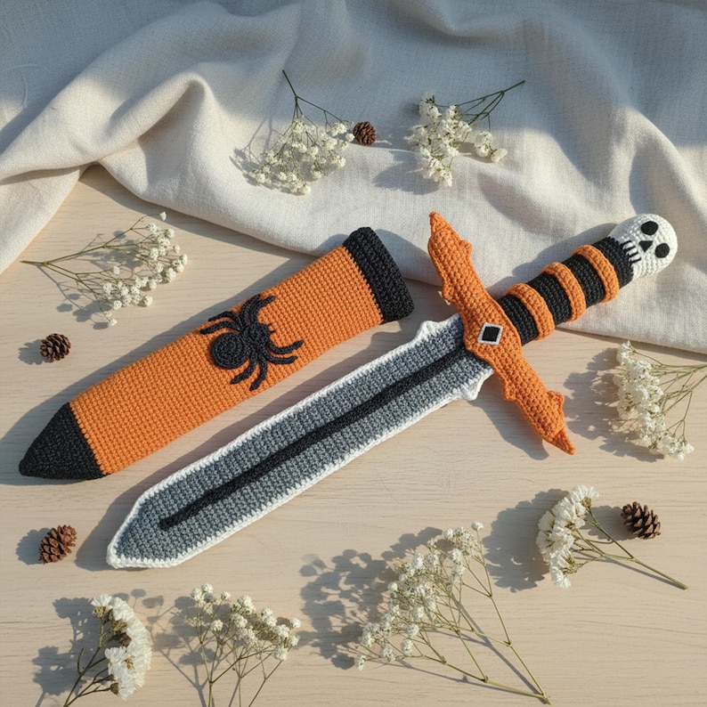 Crochet Halloween Sword Pattern: Amigurumi Spooky Soft Sword (PDF ...