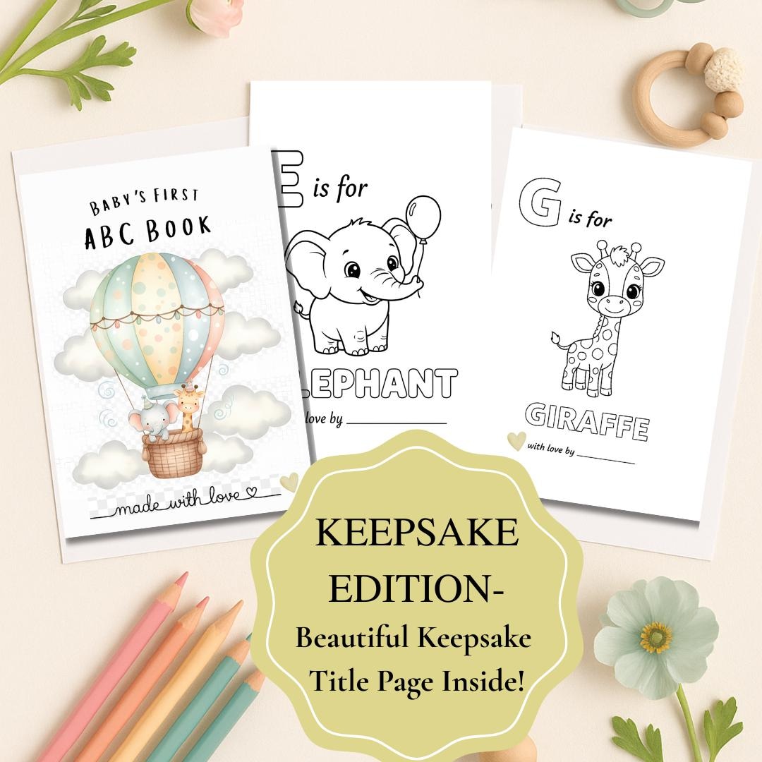 Baby Shower Games ABC Coloring Book | Baby's First ABC Book | Printable ...