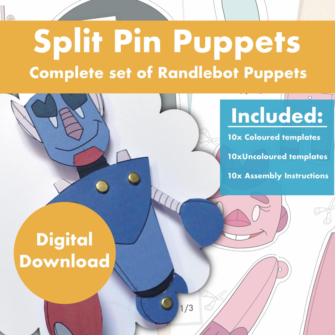 Split Pin Puppets Printable | Robot Paper Craft for Kids | Colour, Cut ...