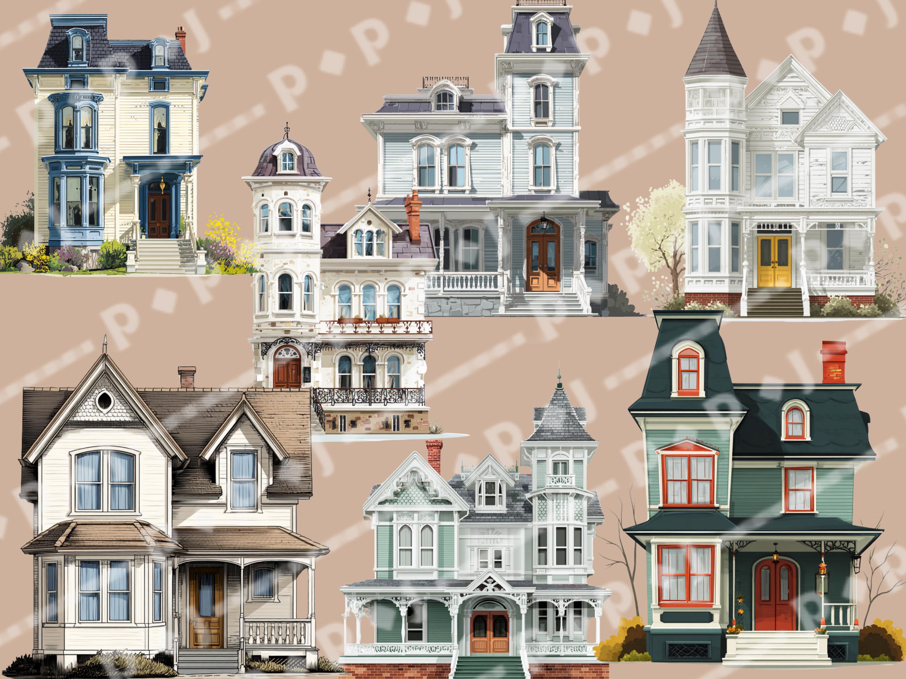 Watercolor Houses Sticker Pack: 78 PNG Stickers, Digital Stickers ...