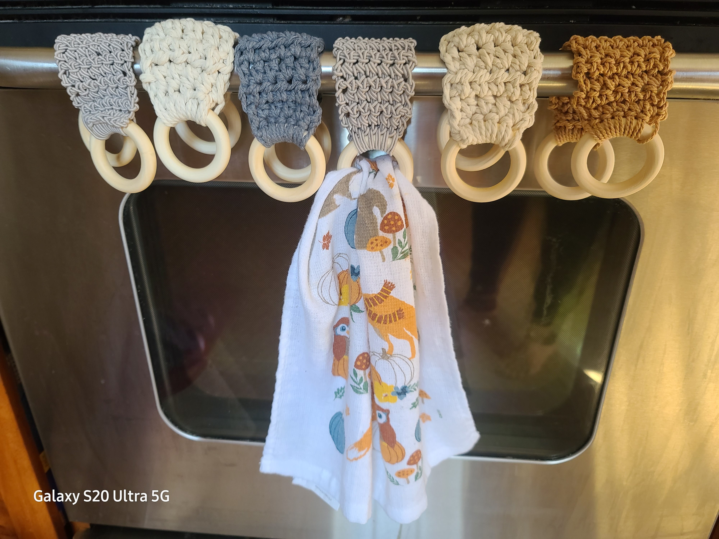 Crochet Towel Holder With Wooden Rings - Etsy