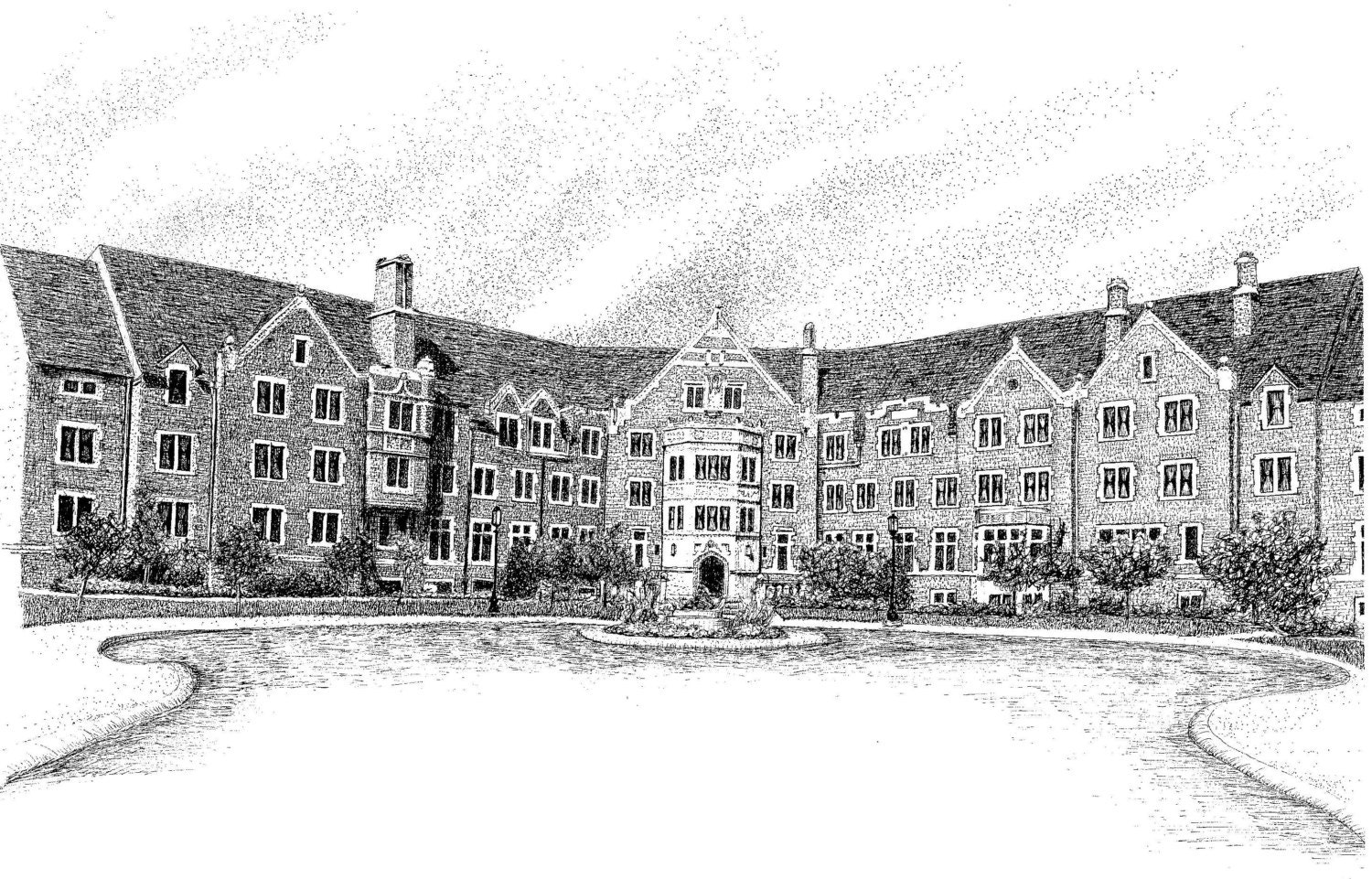 Windsor Residence Hall, Purdue University, Fine Art Print, Digital ...