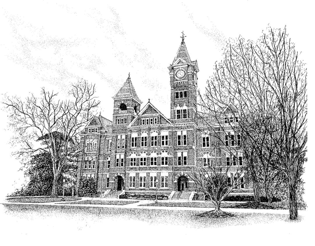 Auburn University, William J Samford Hall, Fine Art Print - Etsy