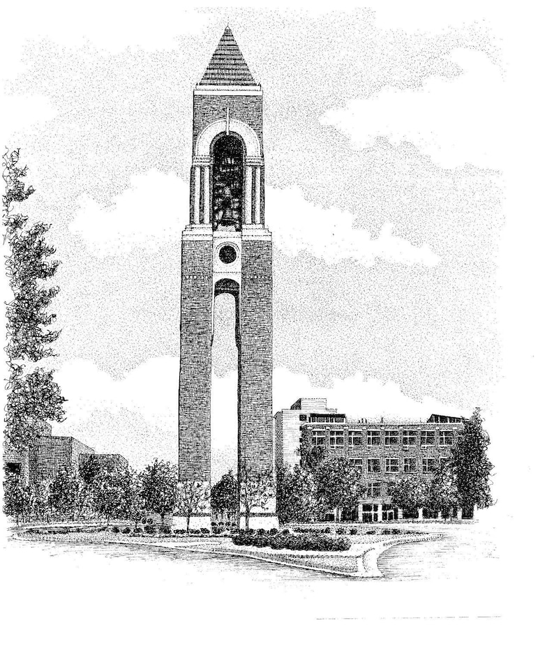 Bell Tower, Ball State University, Muncie, Indiana, Digital Download - Etsy