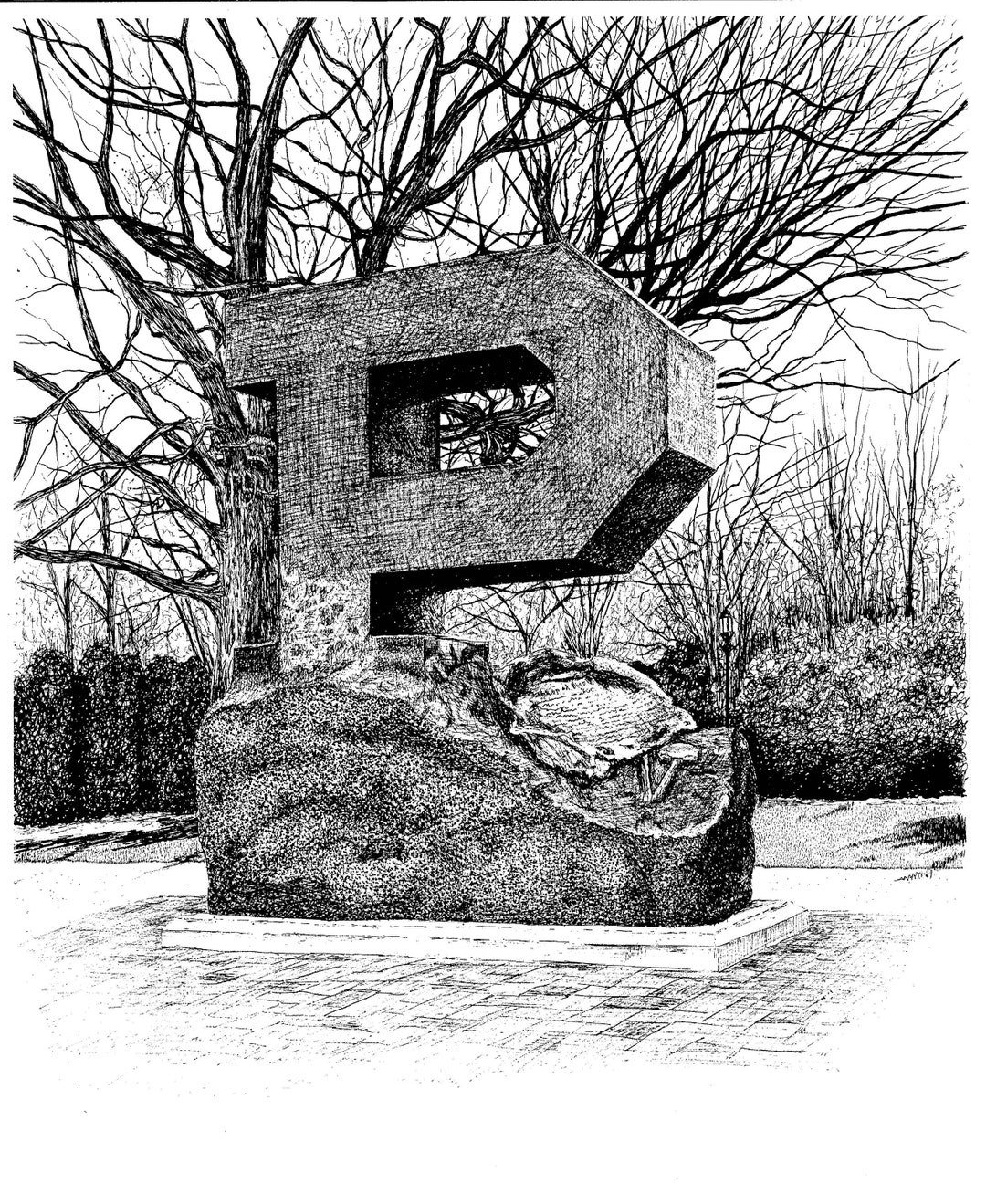 Unfinished Block Letter P Statue, Purdue University, West Lafayette ...