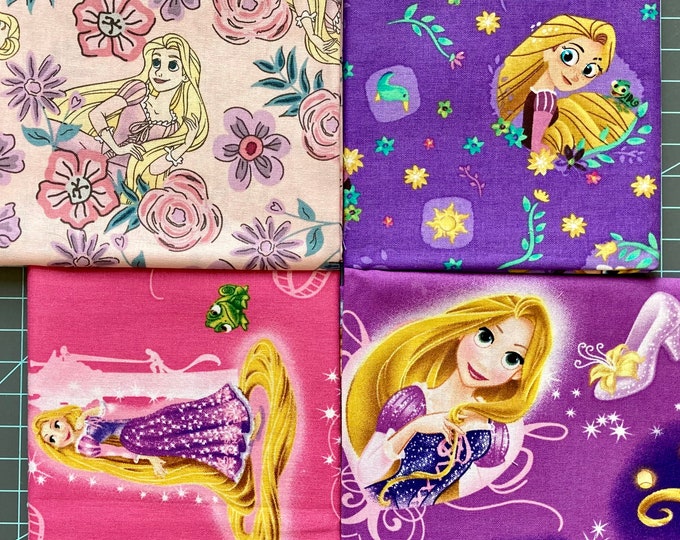 Rapunzel Fabric - 4 Disney Princess Fat Quarter Bundle - Etsy