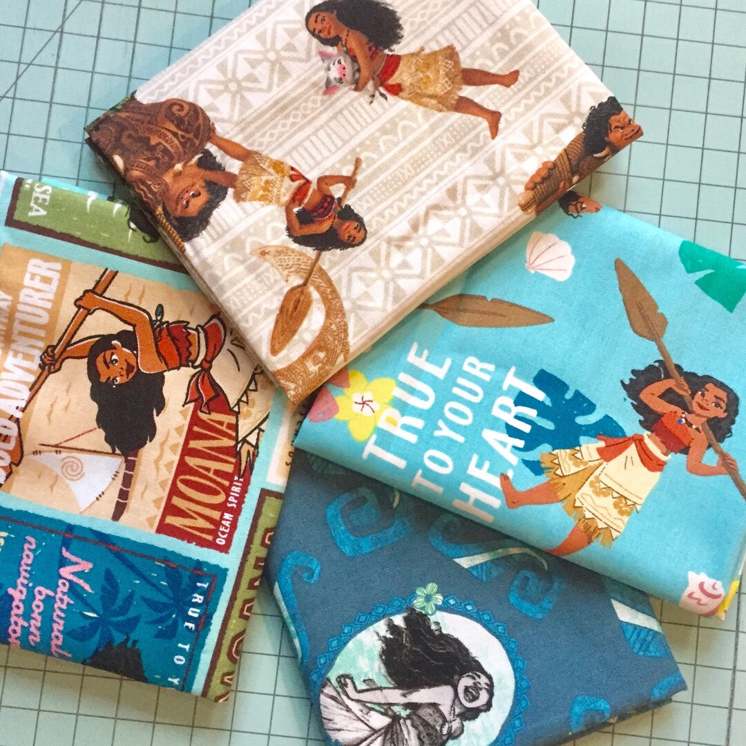 Moana Fabric - 4 Disney Fat Quarter Bundle - Etsy