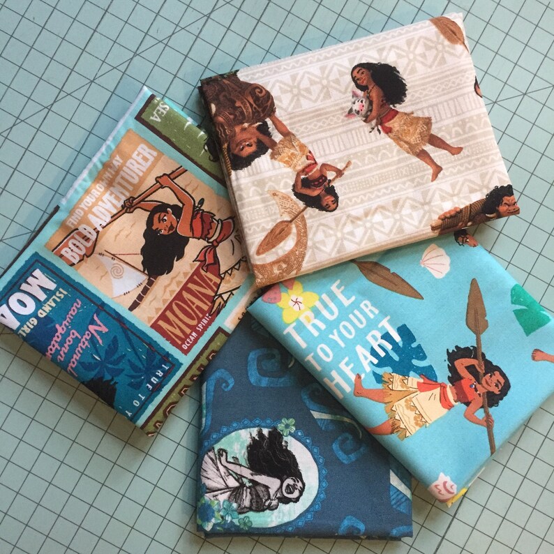 Moana Fabric 4 Disney Fat Quarter Bundle | Etsy
