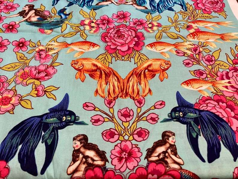 Tokyo Milk Neptune & the Mermaid Lost Atlantis Fabric - Etsy