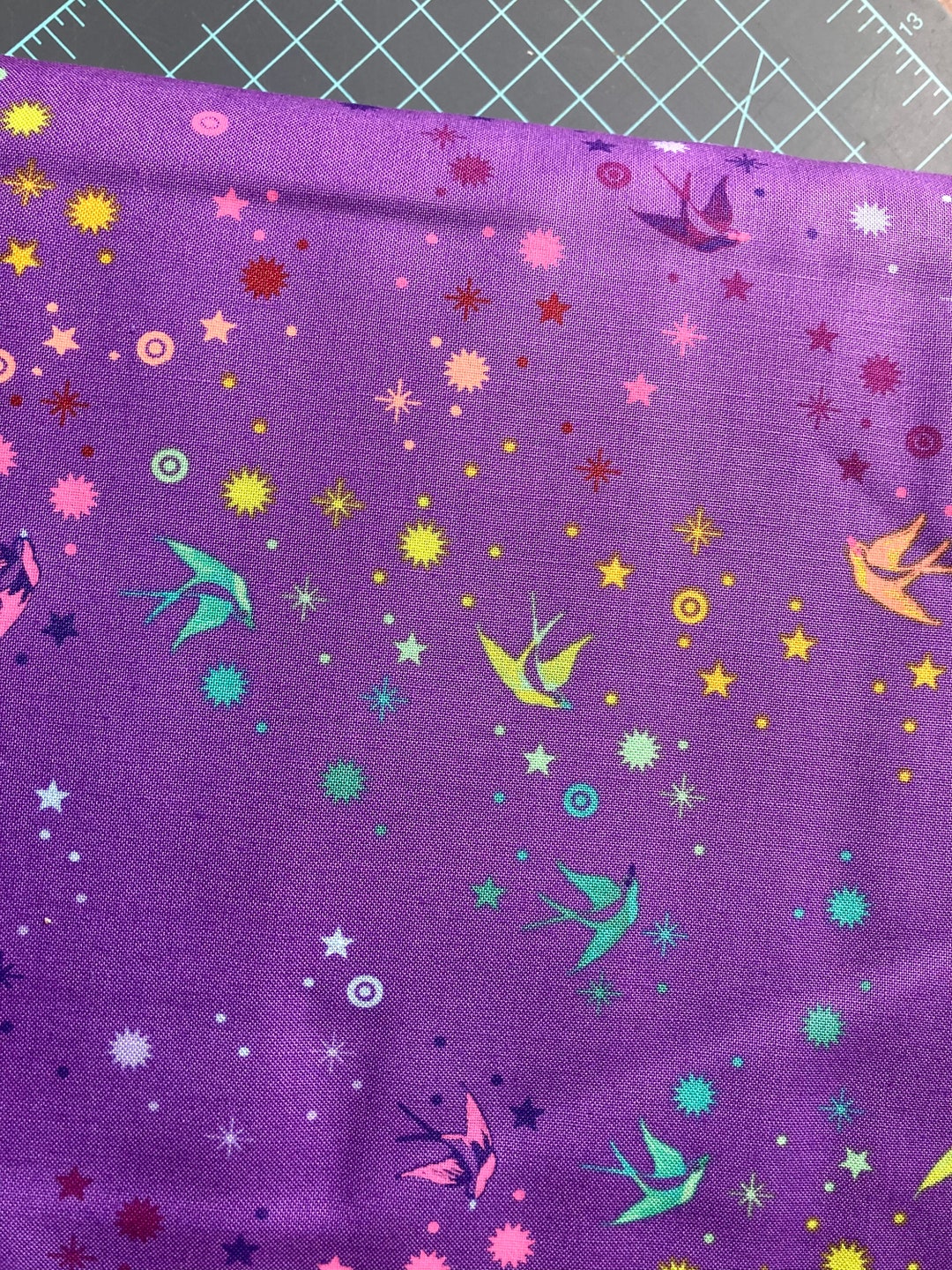 Tula Pink Pinkerville Fairy Dust in Day Dream Purple Colorway Yardage ...