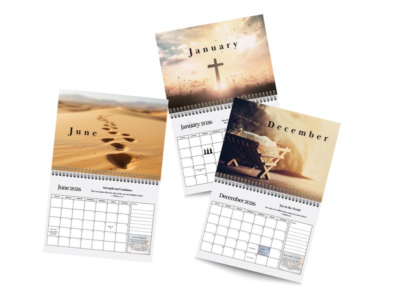 2026 Christian Wall Calendar | Bible Verse & Prayer Monthly Planner ...