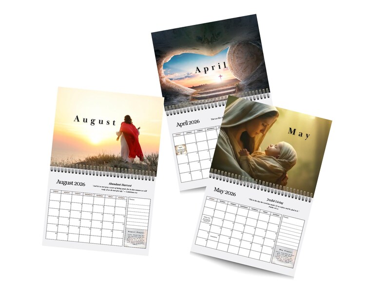 2026 Christian Wall Calendar | Bible Verse & Prayer Monthly Planner ...