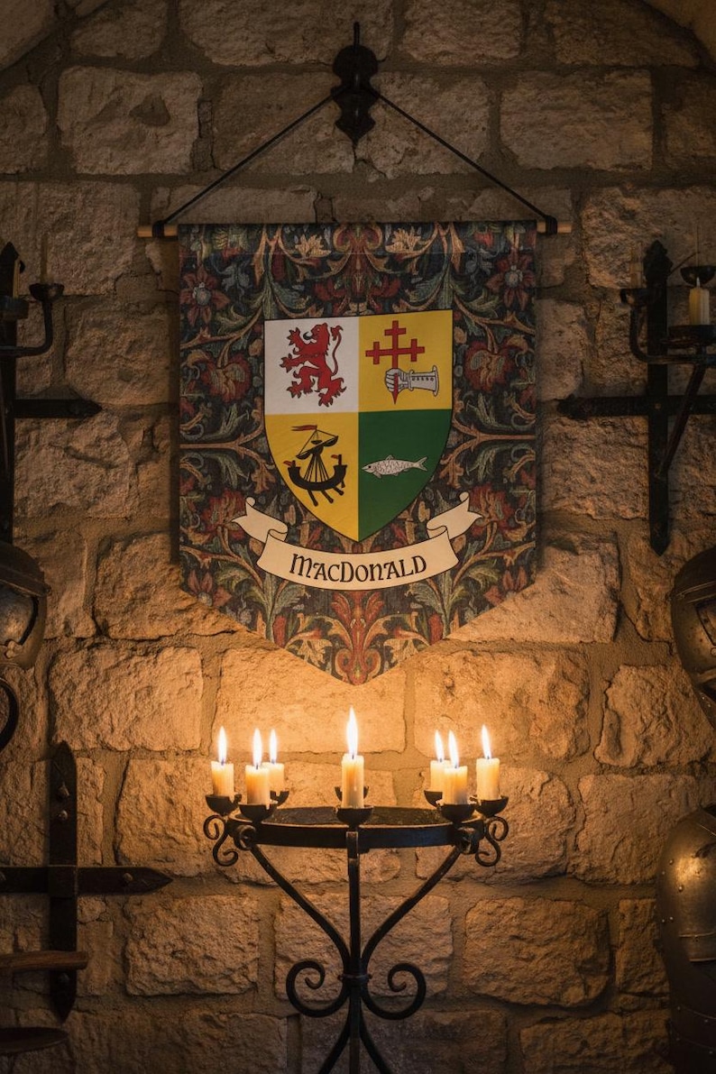 Personalized Coat of Arms Pennant Flag | Custom Family Crest Surname ...