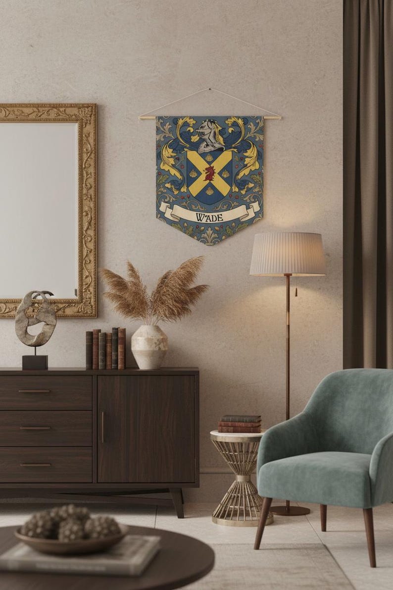 Personalized Coat of Arms Pennant Flag | Custom Family Crest Surname ...