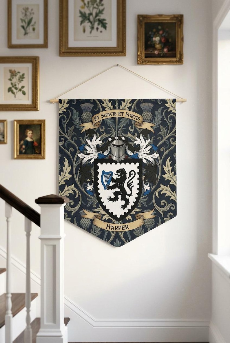 Personalized Coat of Arms Pennant Flag | Custom Family Crest Surname ...
