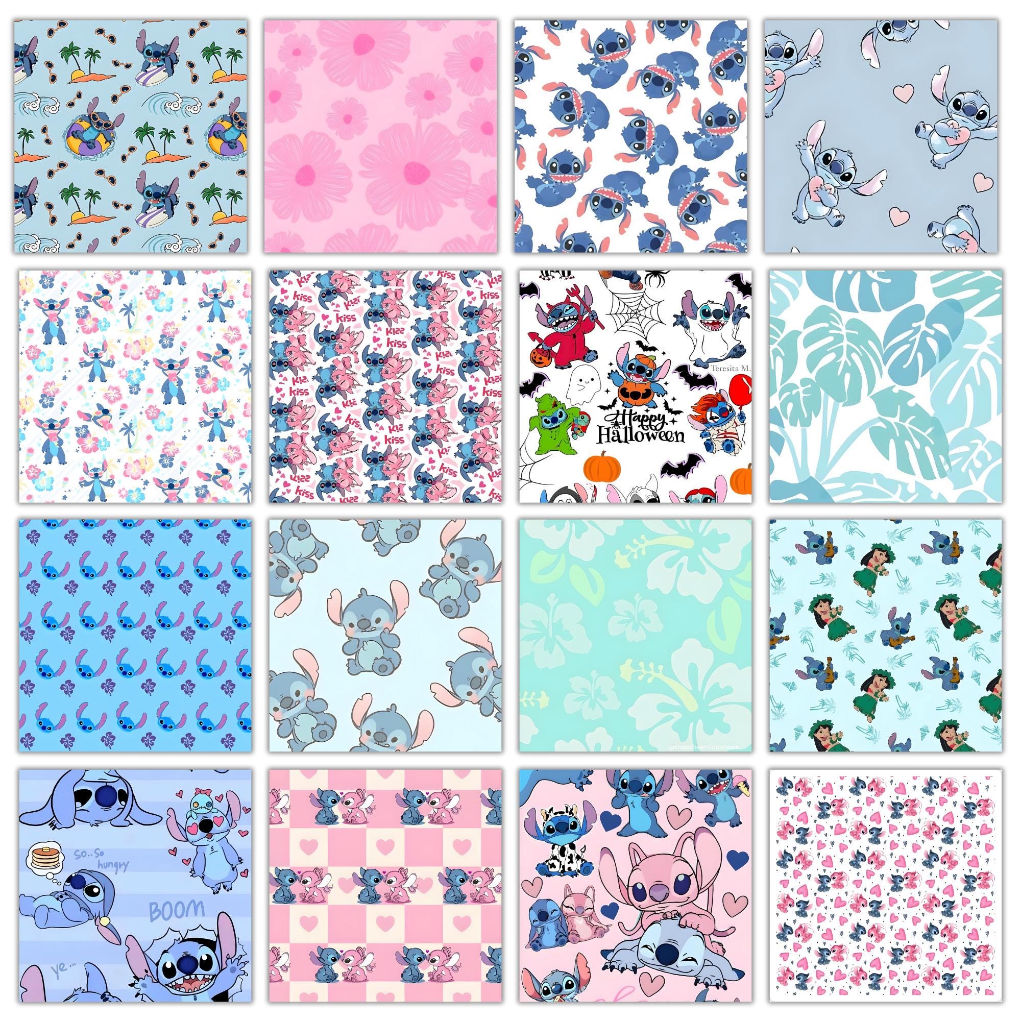 Lilo & Stitch Digital Paper Bundle, Tropical Designs (instant Download ...