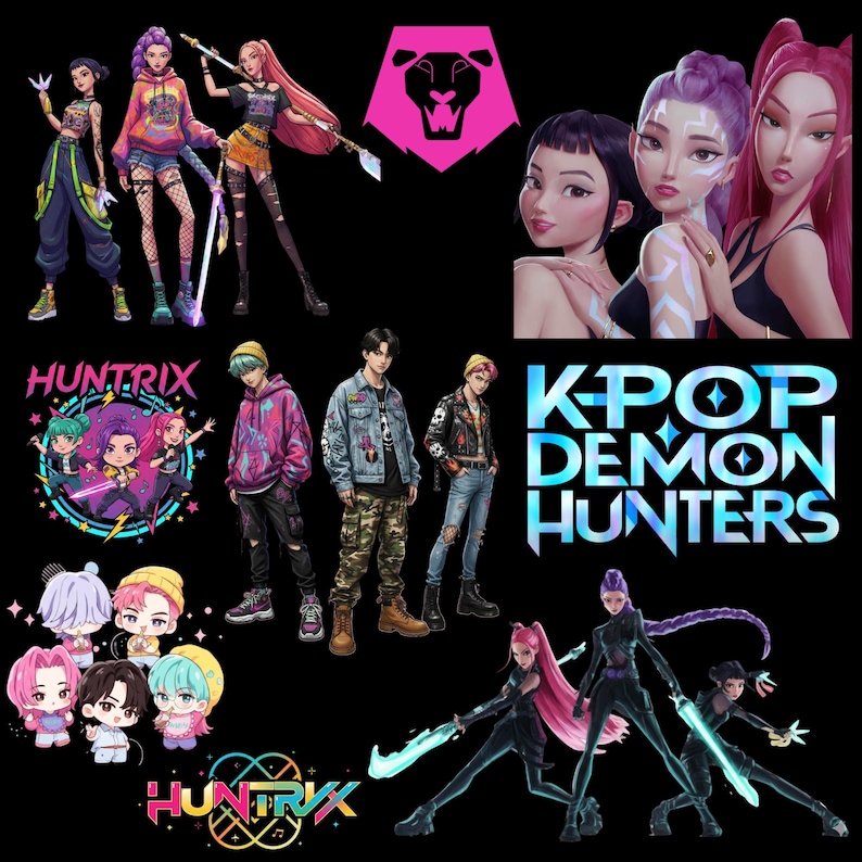 Kpop Demon Hunters PNG Bundle | Huntrix Girls PNG | Saja Boys PNG | 150 ...