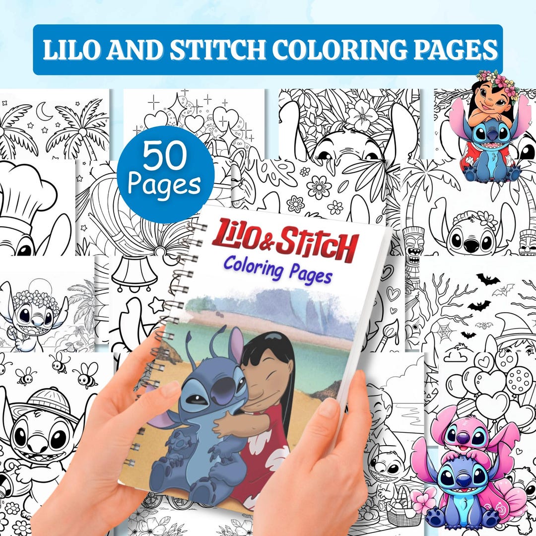Lilo and Stitch Coloring Pages: Kids Activity Book (digital Download ...