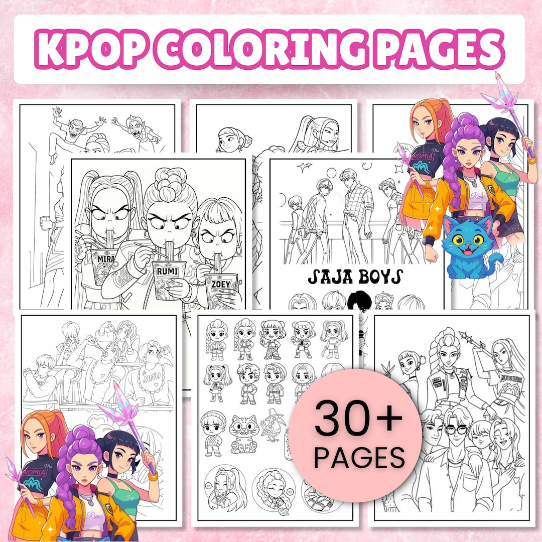 Kpop Demon Hunters Coloring Pages | Anime Art (digital Download) - Etsy UK