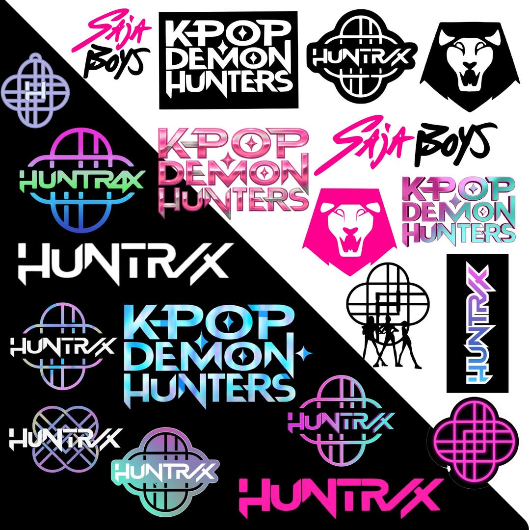 KPOP Demon Hunters Logo Pack | Saja Boys & Huntrix PNG (instant ...