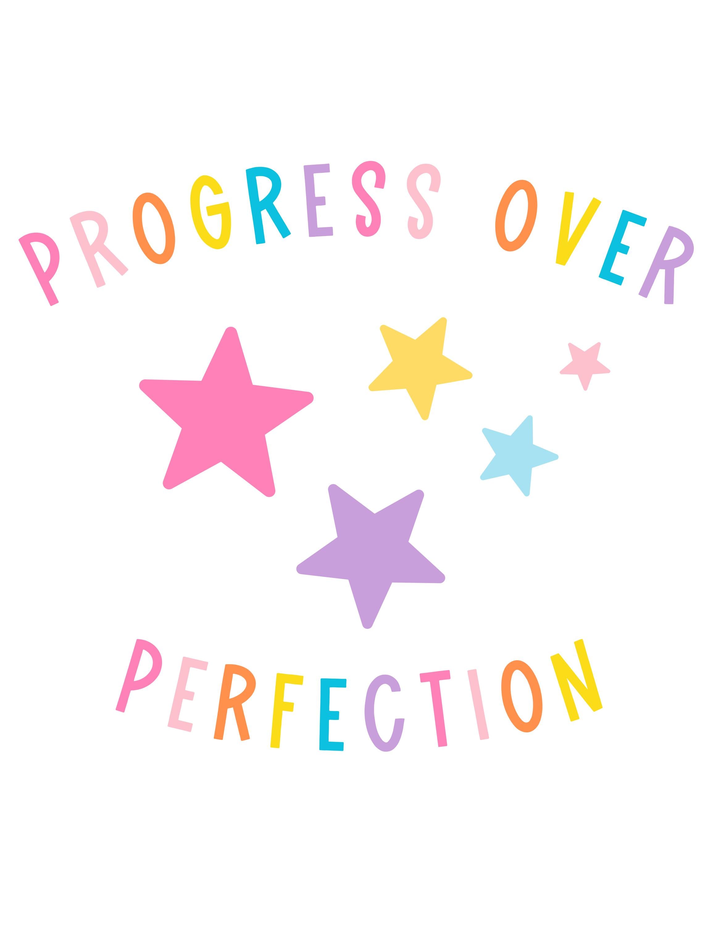 Progress Over Perfection | Classroom Decor | Digital Download - Etsy
