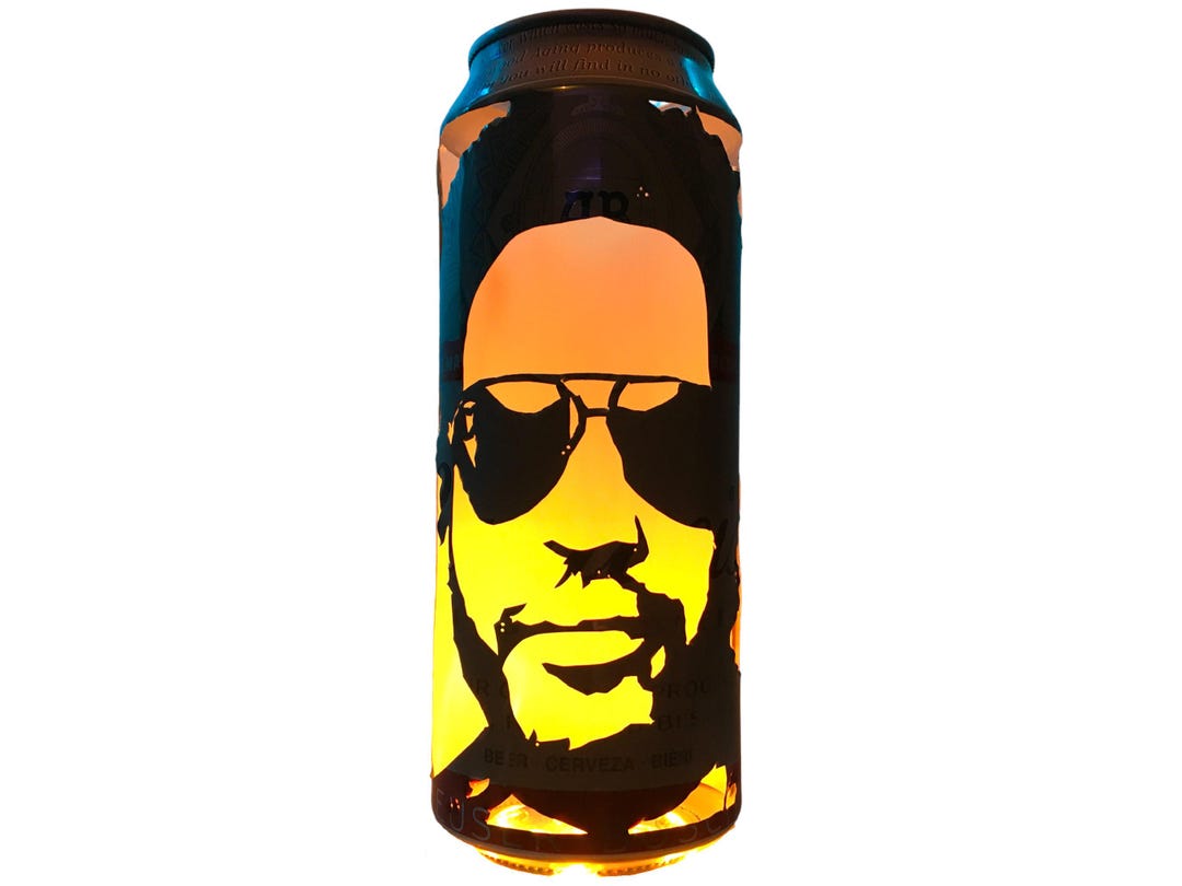 Lenny Kravitz Beer Can Lantern! Pop Art Portrait Candle Lamp, Unique ...
