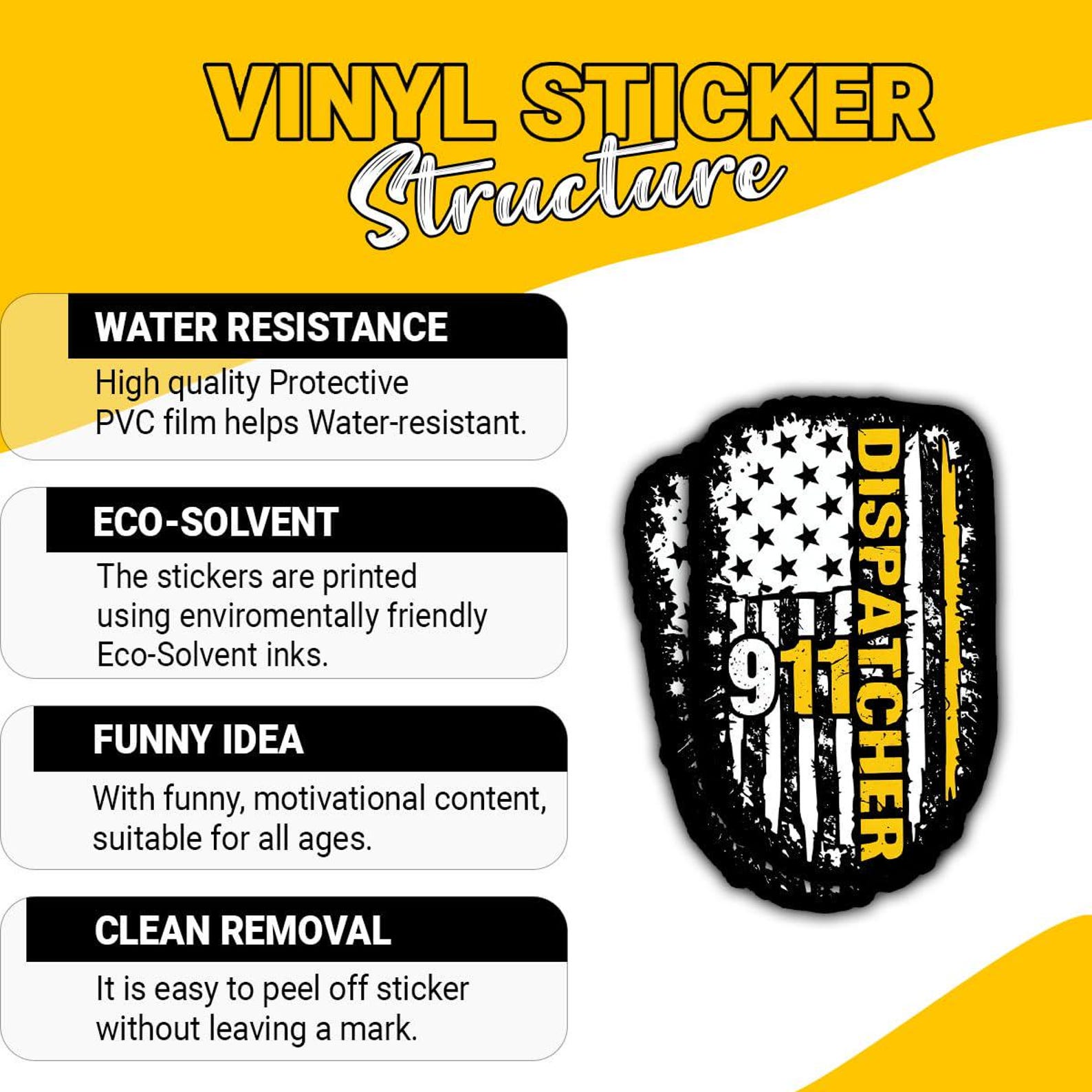 911 Dispatcher Flag Sticker, Patriotic Emergency Services Vinyl Decals ...