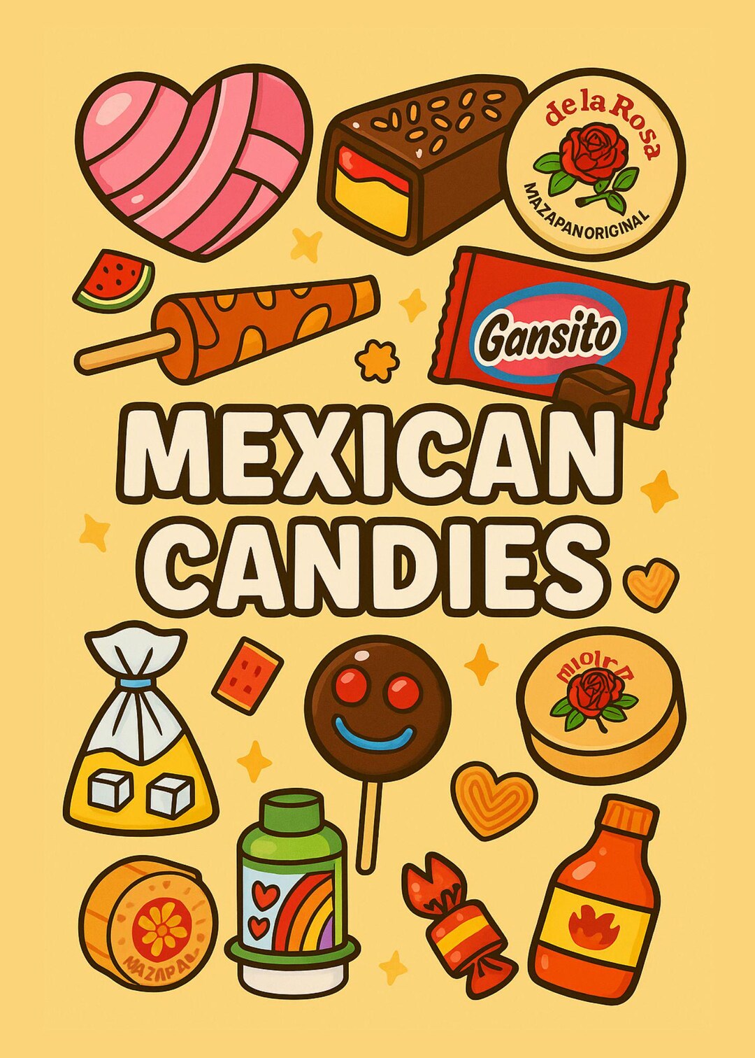 Mexican Candy Kawaii Coloring Book | Dulces Típicos (digital Download ...