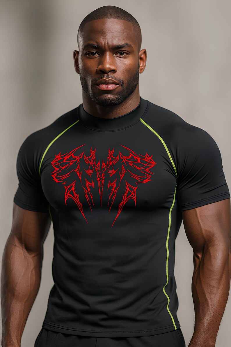 Anime Gothic Compression T Shirt Men Women | Dark Graphic Fitness Top ...