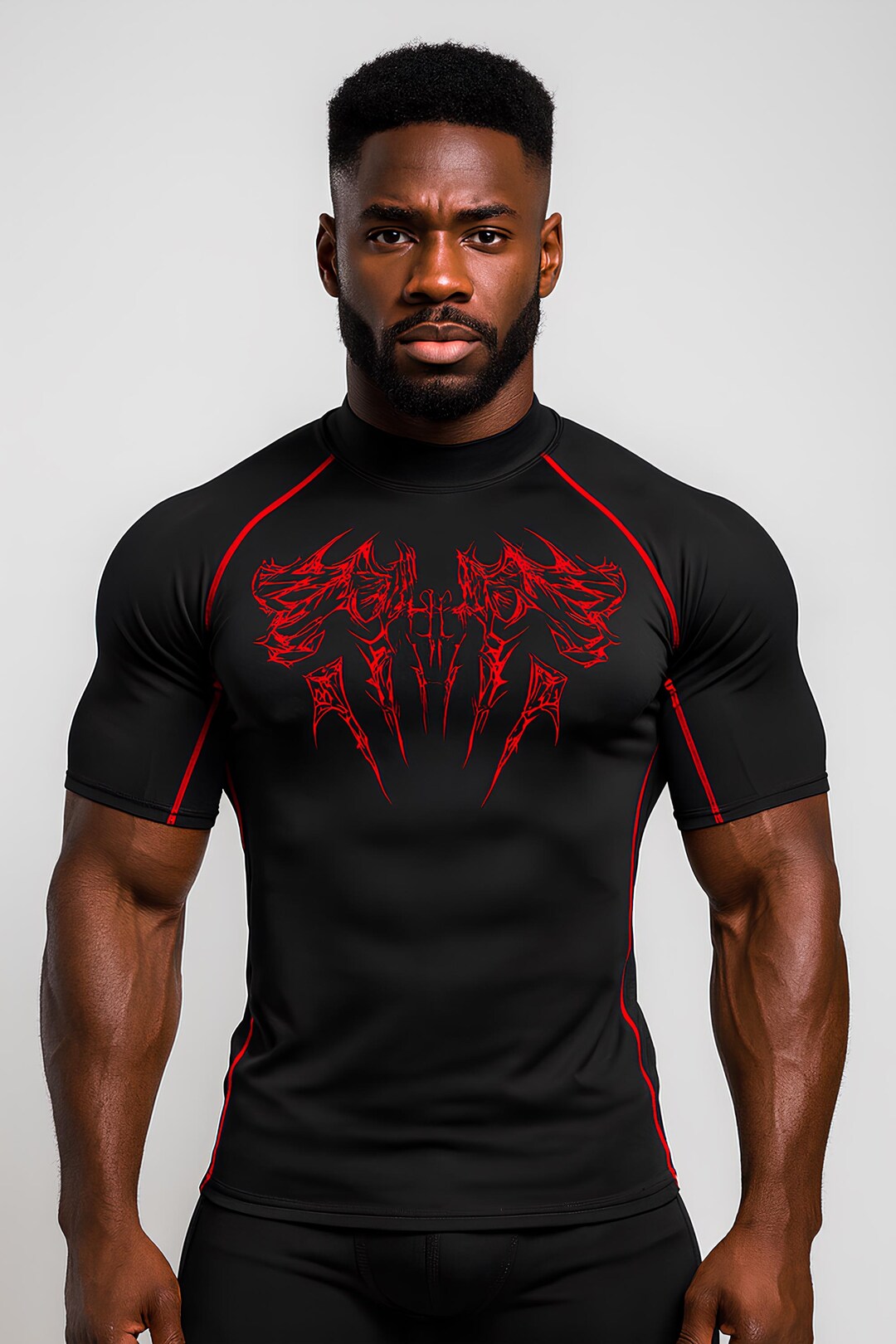 Anime Gothic Compression T Shirt Men Women | Dark Graphic Fitness Top ...