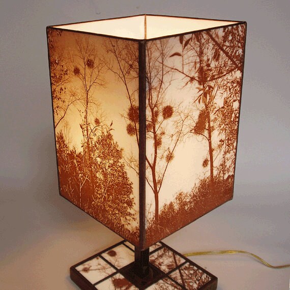 Trees in Winter Table Lamp With Photograph in the French Countryside - Etsy