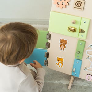 Interactive Baby Busy Board | Montessori Learning Toy for Toddlers - Etsy