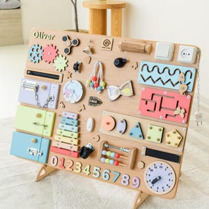 Interactive Baby Busy Board | Montessori Learning Toy for Toddlers - Etsy