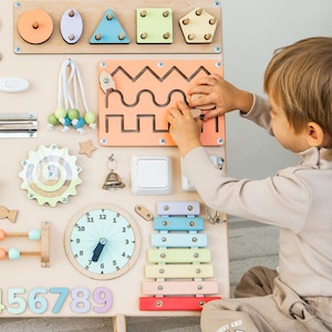 Interactive Baby Busy Board | Montessori Learning Toy for Toddlers - Etsy