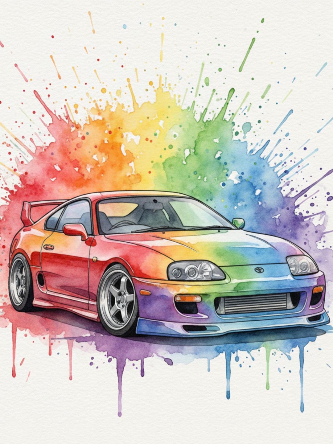 Watercolor Toyota Supra MK4 JDM Clipart - Etsy