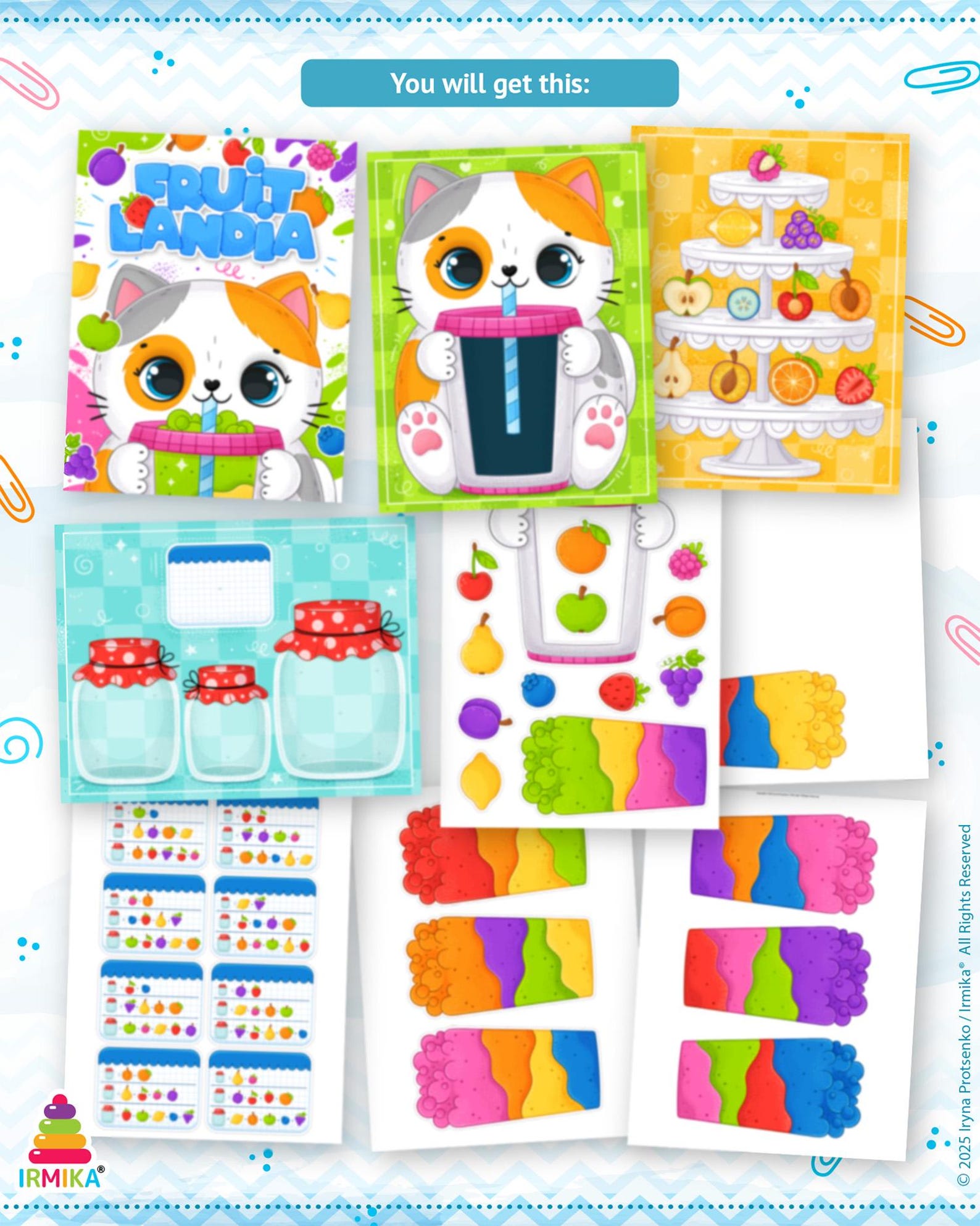 Printable Color Match Busy Book, Fruit Worksheet, Fruit Slices ...