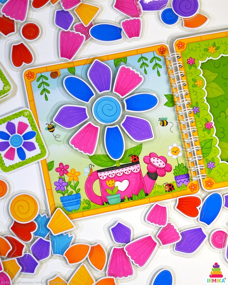 Printable Color Sorting Busy Book, Flower Worksheets, Color Matching ...