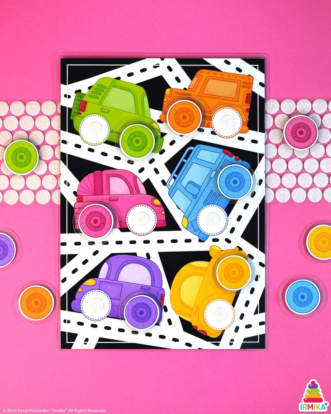 Printable Color Sorting Worksheet, Color Matching Activity, Wheels Game ...