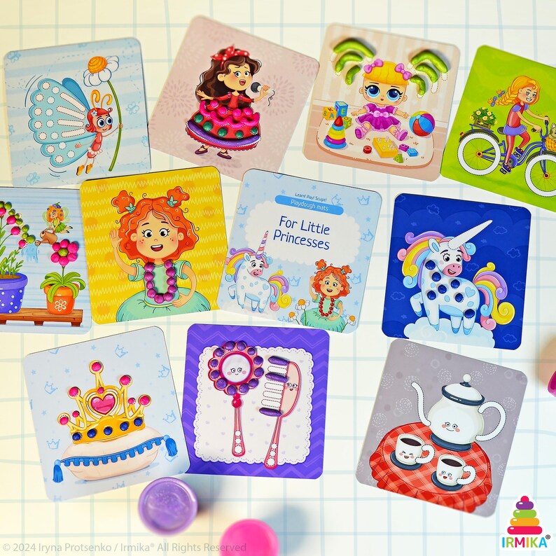 Playdough Mats for Girls, Printable, Princess Worksheets, Busy Book ...
