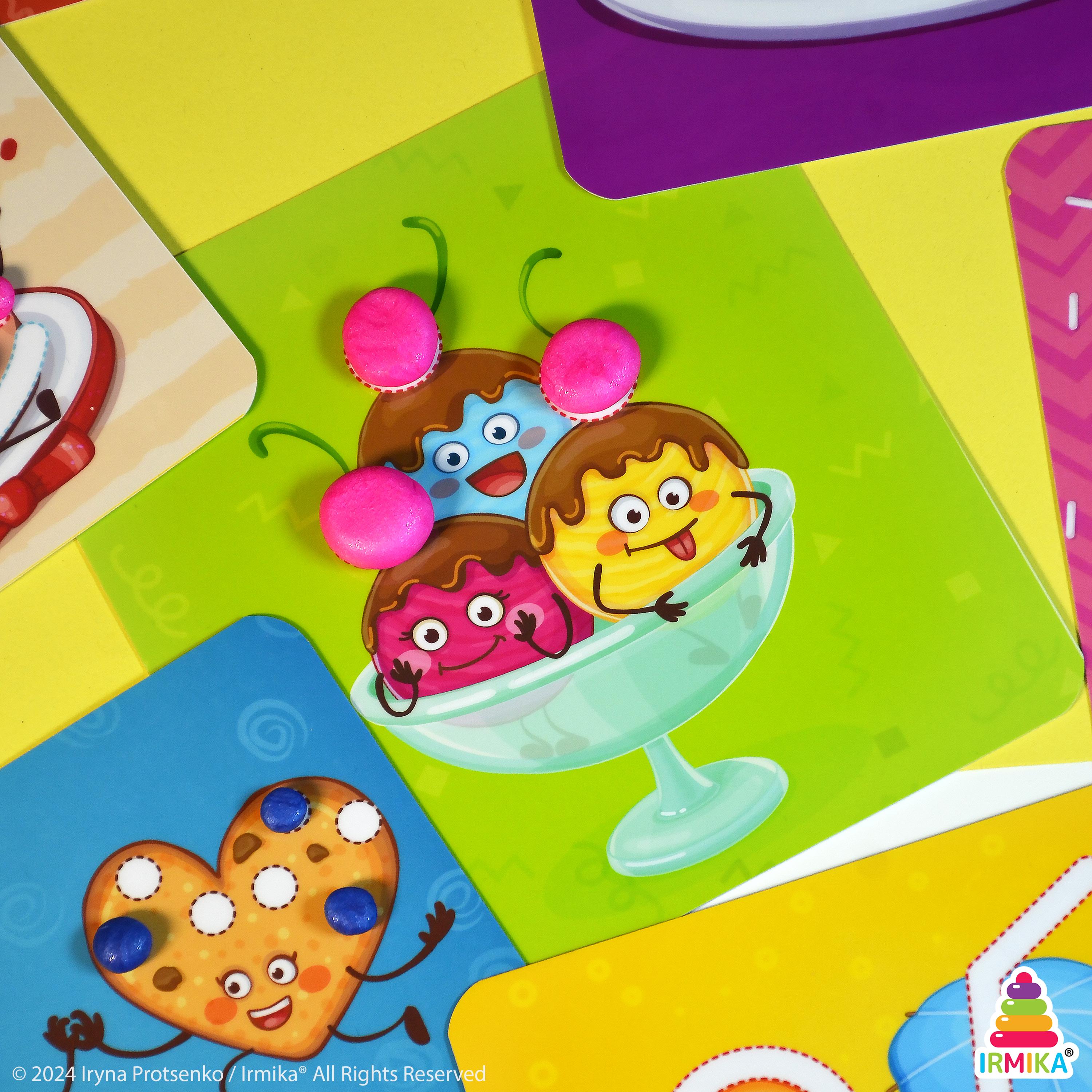 Playdough Mats Sweets, Printable Worksheets, Preschool Print Set, Busy ...