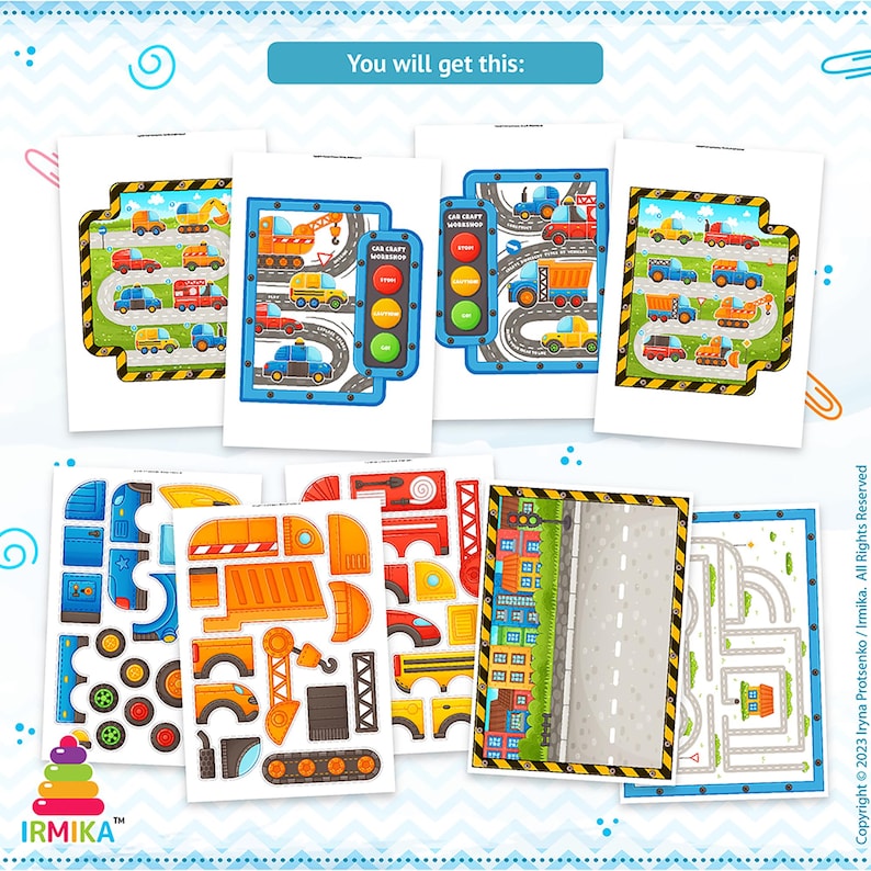 Car Craft Workshop, Printable Game, Cars Busy Book, Transport ...