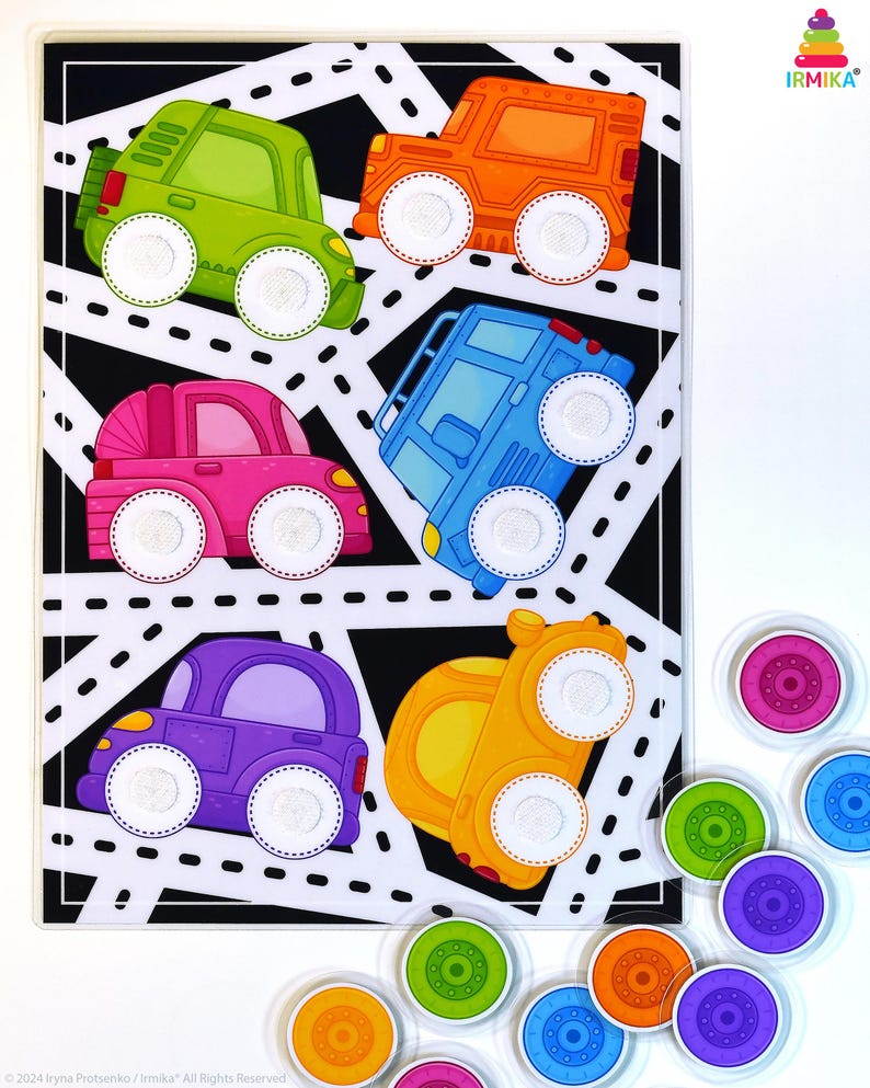 Printable Color Sorting Worksheet, Color Matching Activity, Wheels Game ...