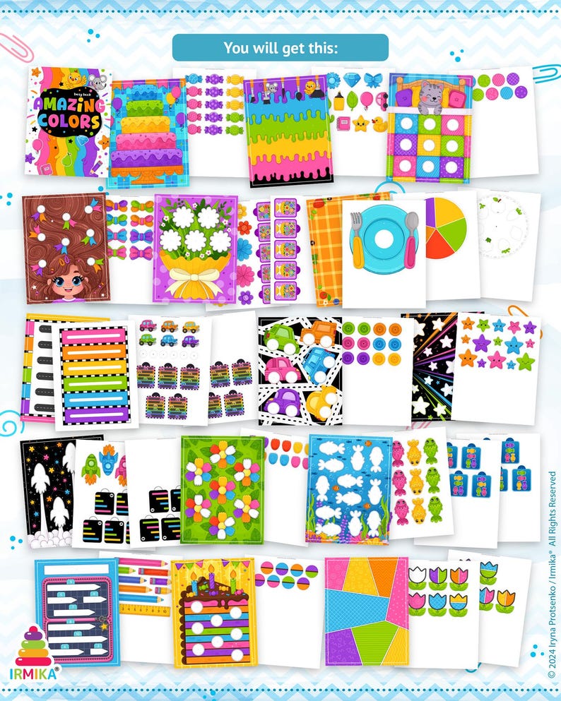 Printable Busy Book, Color Matching Activities, Learning Colors ...