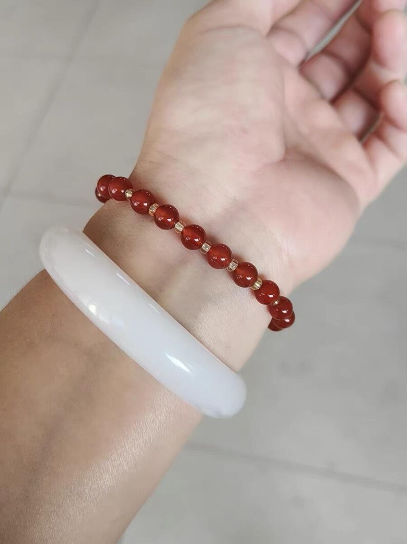 Natural Healing Crystal Gemstone, White Jadeite Bangles, Elegant Real ...