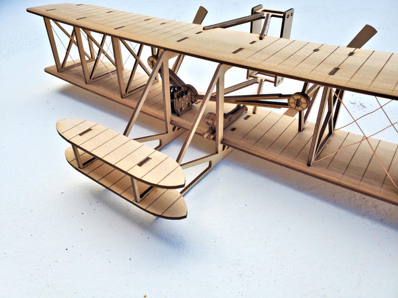 Laser Cut Wright Flyer Wood Model Kit: 1903 Airplane Puzzle (digital ...
